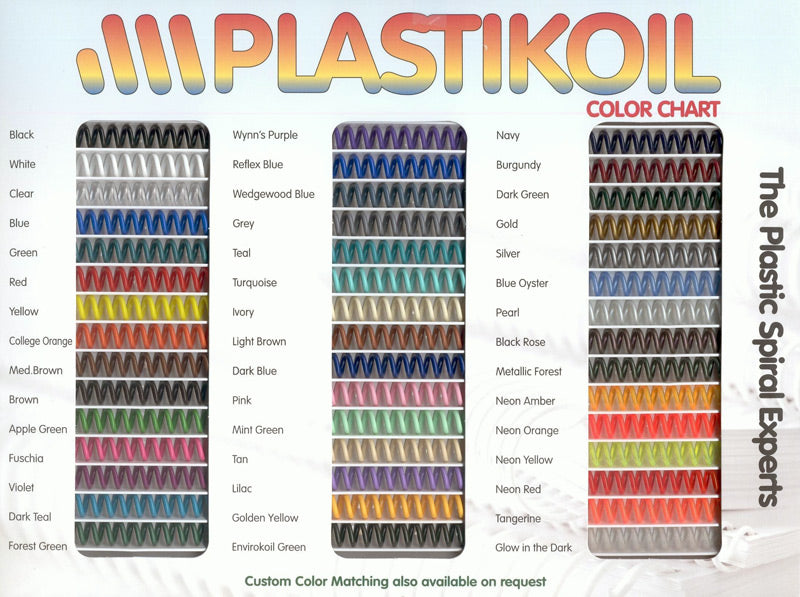 PLASTIKOIL coil binding - 4:1 Pitch - 12" – Bind America